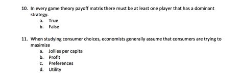 Solved In Every Game Theory Payoff Matrix There Must Be At