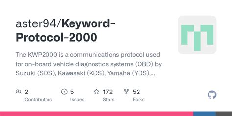 Github Aster94keyword Protocol 2000 The Kwp2000 Is A Communications Protocol Used For On