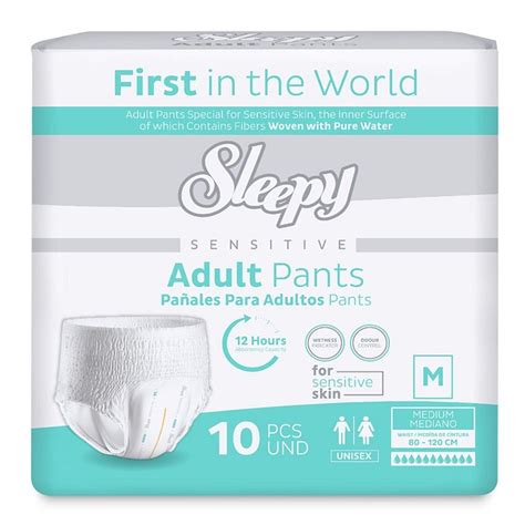 Scutece Tip Chilot Pentru Adulti Sleepy Sensitive Marimea M 80 120cm 10 Bucati