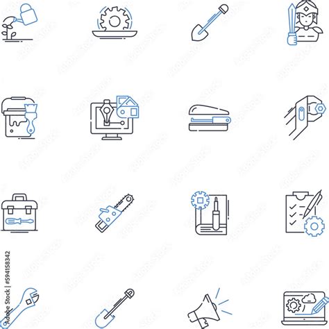 Geospatial Analysis Line Icons Collection Cartography Gis Spatial Mapping Location