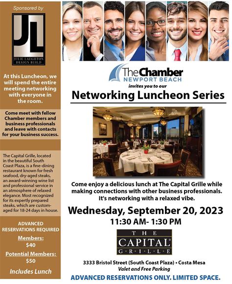 september networking luncheon series the capital grille newport beach chamber of commerce