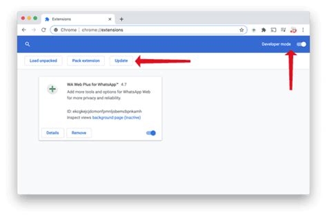 Updating Your Extension Wa Web Plus