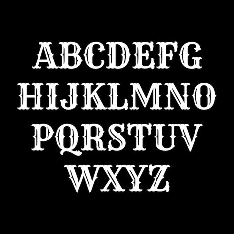 서예 알파벳 대문자 A부터 Z까지 글꼴 모음 프리미엄 벡터