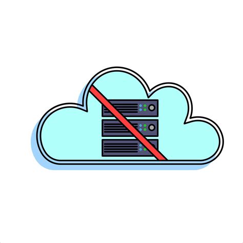 Serverless Computing Cloud Icon With Crossed Out Server Rack The Absence Of Traditional