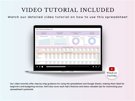 Net Worth Tracker Spreadsheet Template For Google Sheets Net Worth Dashboard Assets And