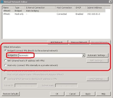 Knowledge Area Vmware Workstation Bridge To Specific Nic