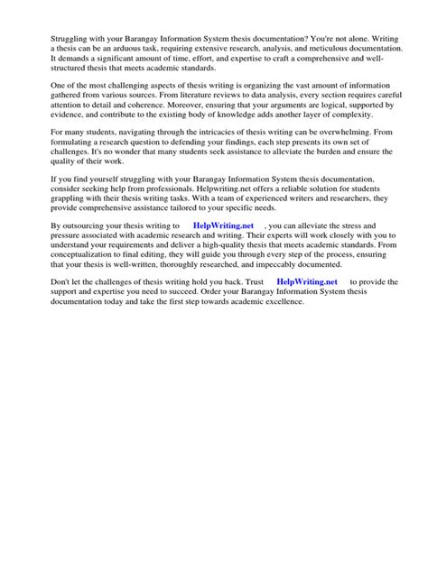 Barangay Information System Thesis Documentation Pdf Databases