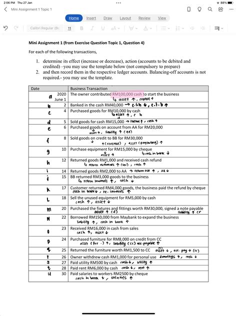 Mini Assignment Accounting 1211100812 Basic Accounting For Lawyers