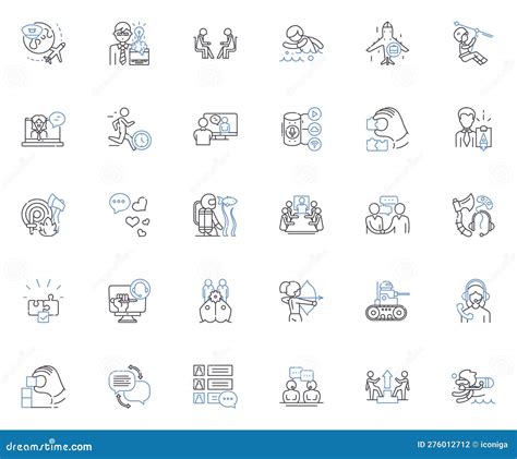 Discovery Line Icons Collection Exploration Insight Revelation Uncovering Observation