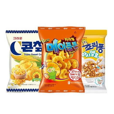 크라운 스테디셀러 봉지 과자 세트 총 9봉 죠리퐁 마시멜로 3봉 콘칩초당 3봉 메이플콘 3봉 이마트몰 당신과