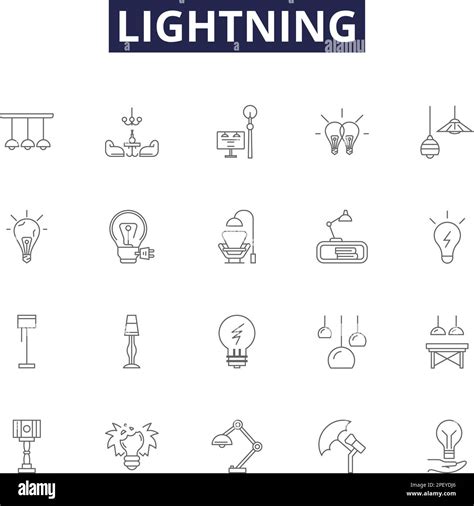 Lightning Line Vector Icons And Signs Bolt Flash Flicker Strike