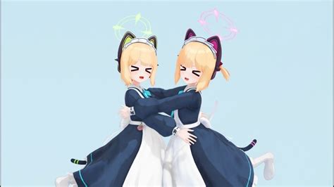 Blue Archvie Saiba Momoi Saiba Midori Uptown Funk Mmd Youtube