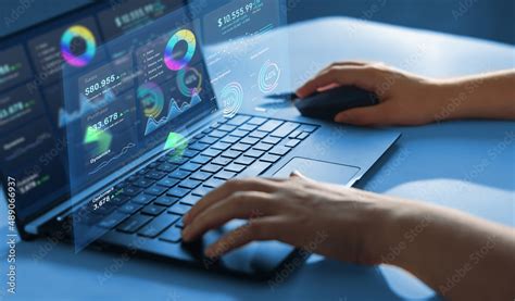 Businessman Analyzing Dashboard Performance Indicators Infographics On