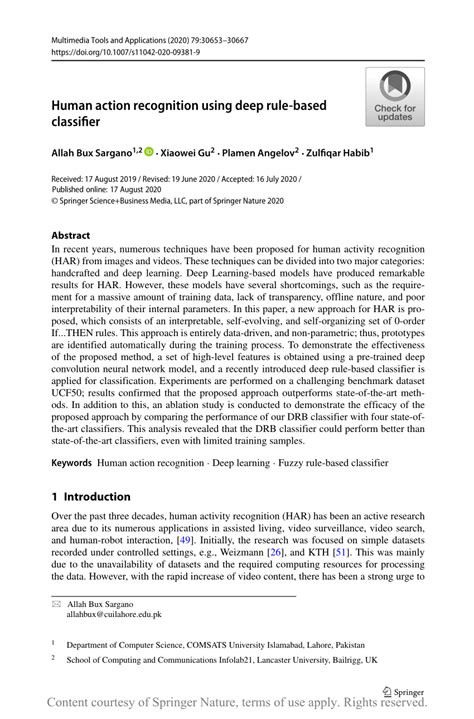 Human Action Recognition Using Deep Rule Based Classifier Request Pdf