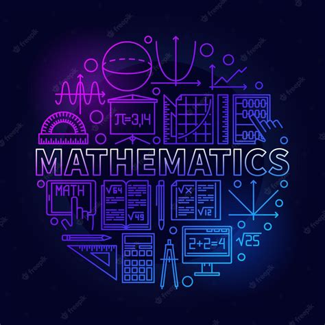 Premium Vector Mathematics Vector Concept Round Outline Colored Illustration