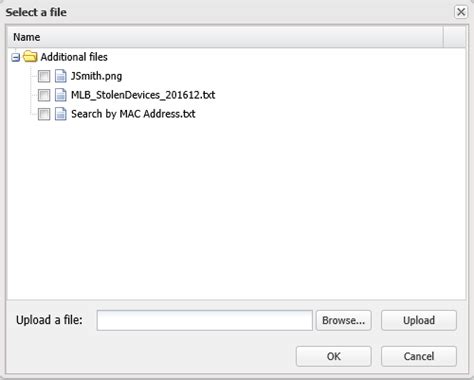 Select A File Dialog Box
