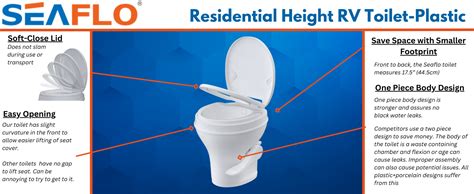 Seaflo Rv Toilet Standard Height Gravity Flush Foot