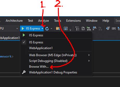Rhyous Blog Archive Configuring Visual Studio To Open The Browser Inprivate Or Incognito