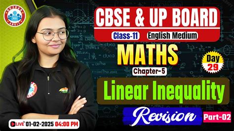 Class 11 Maths Chapter 5 Linear Inequalities 2 11th Maths Revision Class By Rwa Youtube