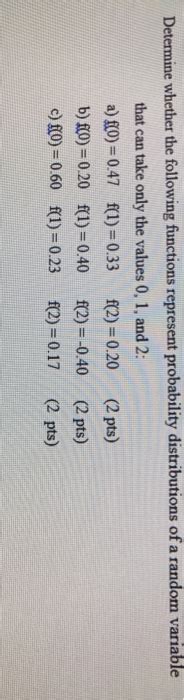 Solved Determine Whether The Following Functions Represent