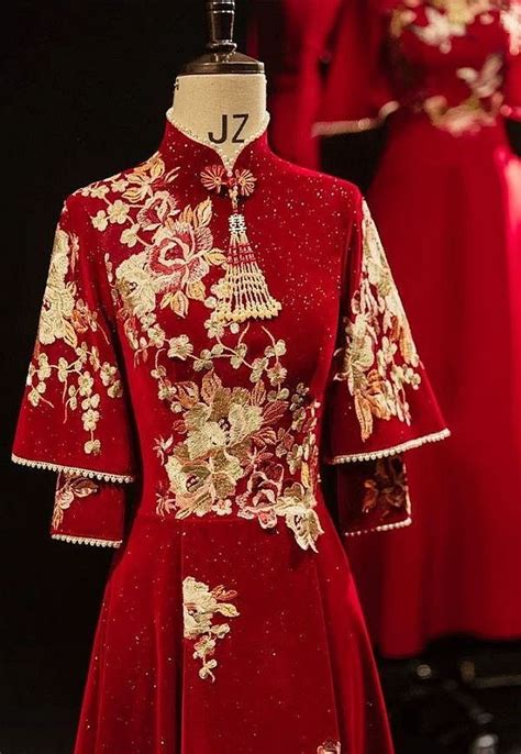 Chinese Red Qipao Bridal Qipao Chinese Wedding Qipao Elegant
