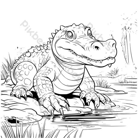 어린이를 위한 악어 색칠 공부 페이지 일러스트 Png Eps 무료 다운로드 Pikbest