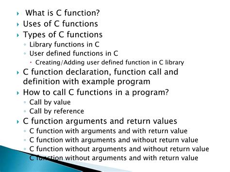 Function C Programming Pptx