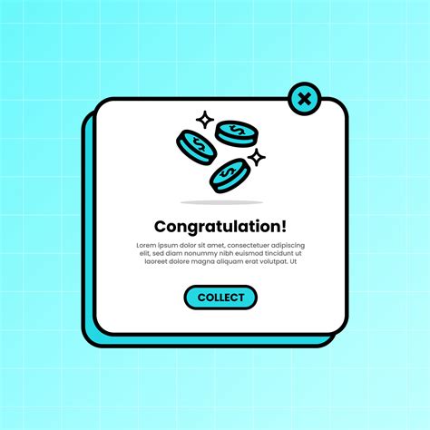 Reward Pop Up Illustration In Old School Nostalgic Design Style User Interface Element