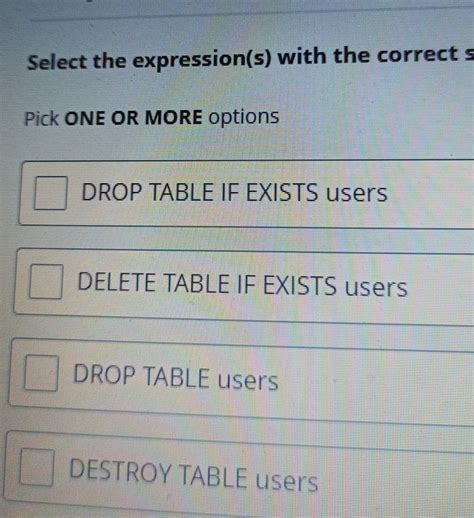 Select The Expression S With The Correct S StudyX