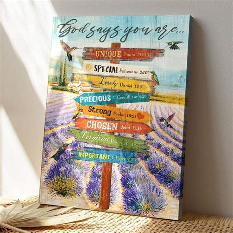 Christian Flower Field God Says You Are Bible Verse Canvas Print Podroyal