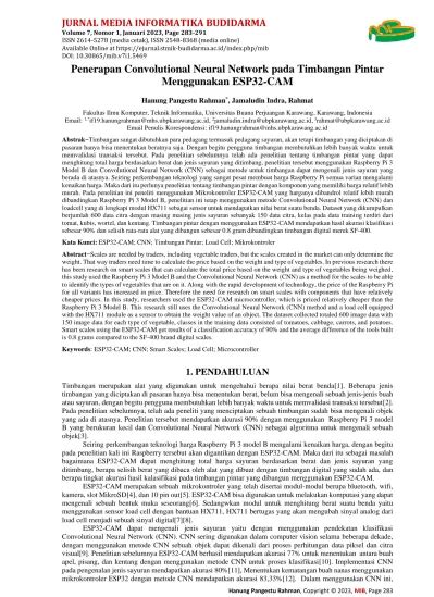 Penerapan Convolutional Neural Network Pada Timbangan Pintar