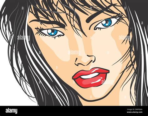 Face Of Woman In Close Up Comic Stock Vector Image And Art Alamy