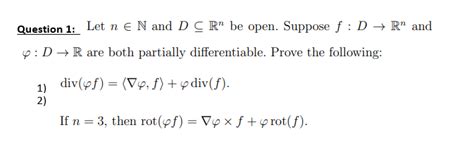Solved Question 1 Let NN And DRn Be Open Suppose F DRn Chegg Com