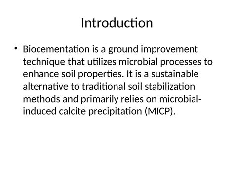 Biocementationinsoil Ppt Biocementation Ppt