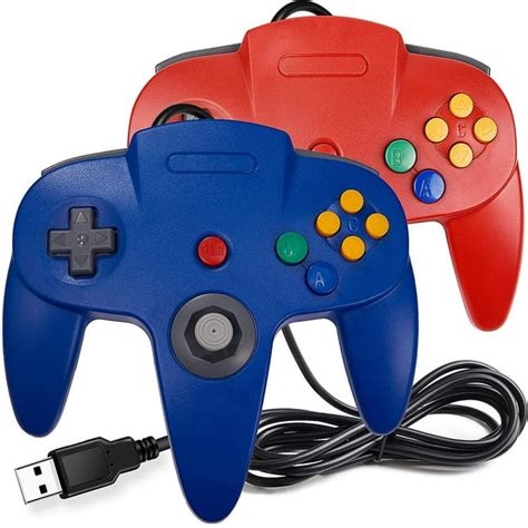 2 Pack Usb Classic N64 Controller Xycca N64 Wired Pc Gamepad Joystick