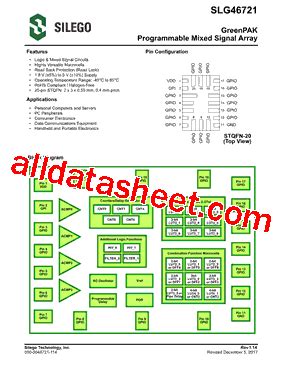 SLG46721 Datasheet PDF Dialog Semiconductor