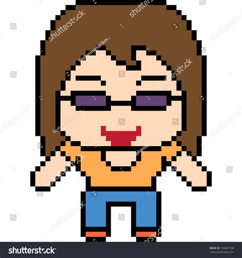 Vector Pixel Art Woman Isolated Stock Vector Royalty Free 726067708