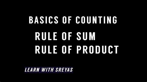 fundamental principles of counting sum rule and product rule