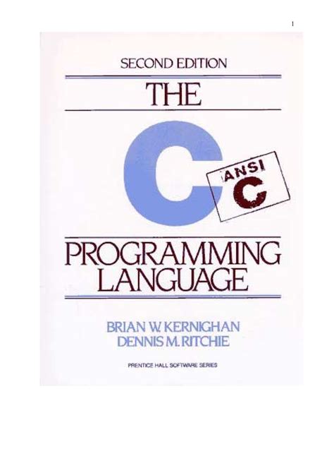 Kernighan Ritchie The C Programming Language 2nd Edition B Implementation Defined Limits