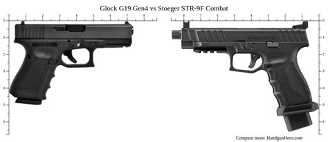 Glock G19 Gen4 Vs Stoeger Str 9f Combat Size Comparison Handgun Hero