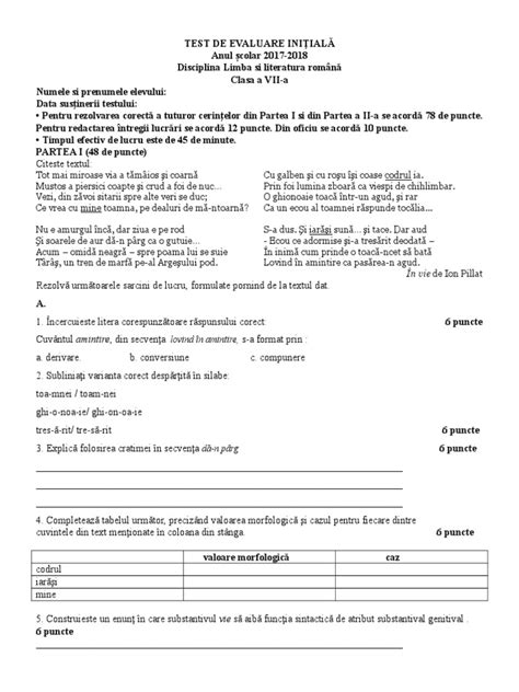 Test Initial Cls 7 In Vie Pdf