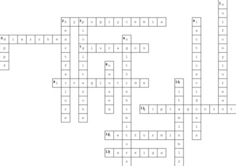 Free Pharmacology Crossword Puzzle Diabetes Med Ed