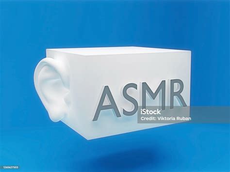 파란색 배경에 귀가 있는 마이크 Asmr 3d 일러스트레이션 0명에 대한 스톡 사진 및 기타 이미지 0명 3차원 형태 감각 지각 Istock