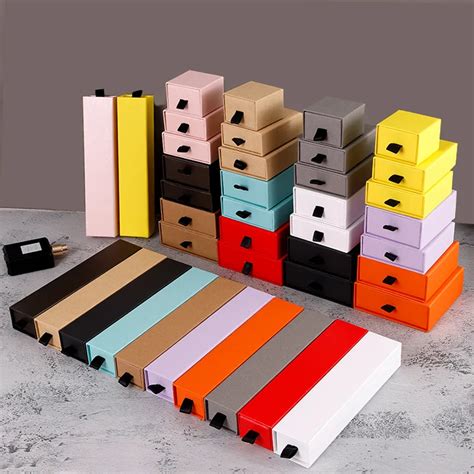 크래프트 종이 서랍 보석 포장 상자 목걸이 팔찌 선물 디스플레이 케이스 상자 골판지 보석 반지 상자