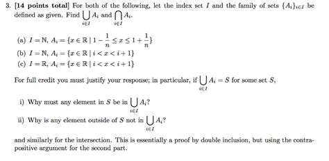 Solved For Both Of The Following Let The Index Set I And Chegg Com
