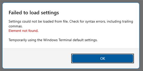 112 And 113 Running Unpackaged Failed To Load Settings · Issue 12547 · Microsoftterminal
