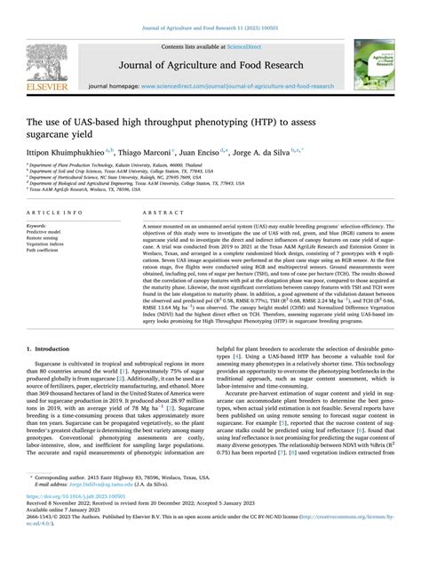 Pdf The Use Of Uas Based High Throughput Phenotyping Htp To Assess Sugarcane Yield
