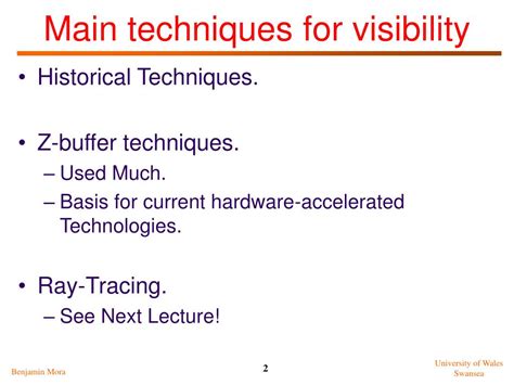 Ppt Computer Graphics 2 Lecture 8 Visibility Powerpoint Presentation Id3352467