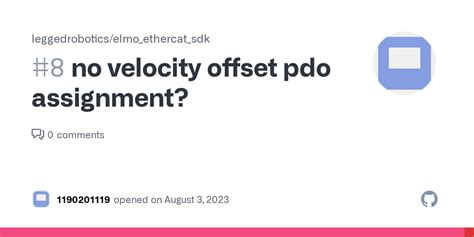 No Velocity Offset Pdo Assignment Issue Leggedrobotics Elmo