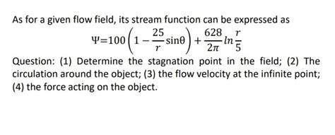 Solved Ans R As For A Given Flow Field Its Stream Chegg Com